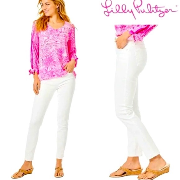 Lilly Pulitzer | Jeans | Lilly Pulitzer Worth Skinny White Jeans ...